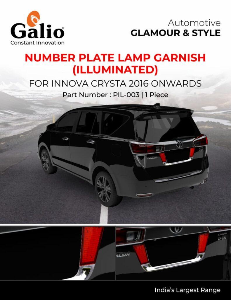 Buy Toyota Innova Crysta Number Plate Lamp Garnish Illuminated
