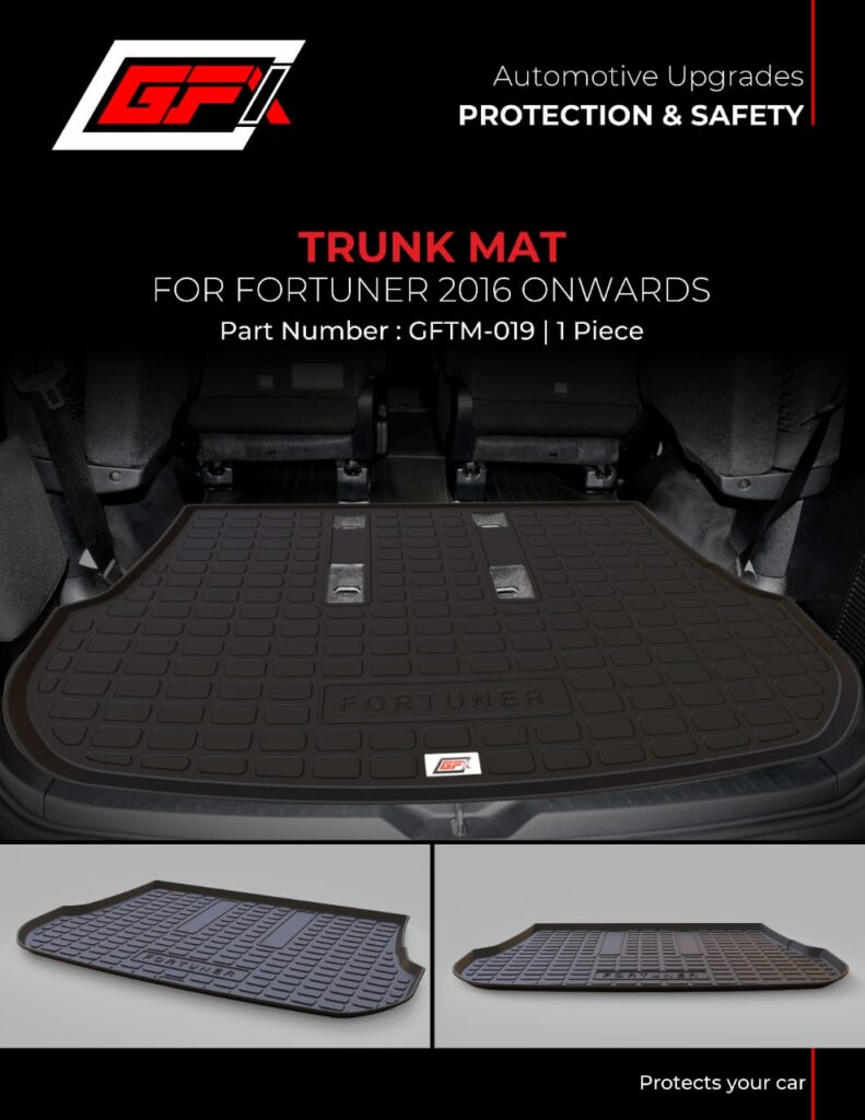 Buy premium quality trunk mats for Toyota Fortuner - Superfluous Mart