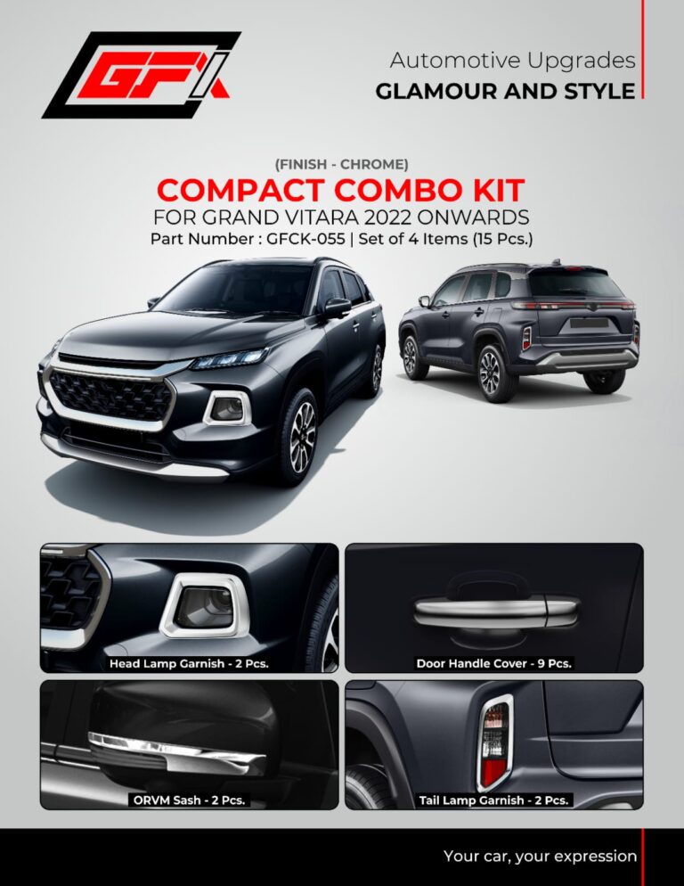 Compact Combo Kit for Maruti Suzuki Grand Vitara - Chrome Finish