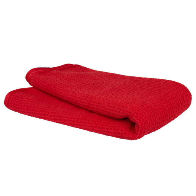 Waffle Weave Glass And Window Microfiber Towel Red (24" X 16")