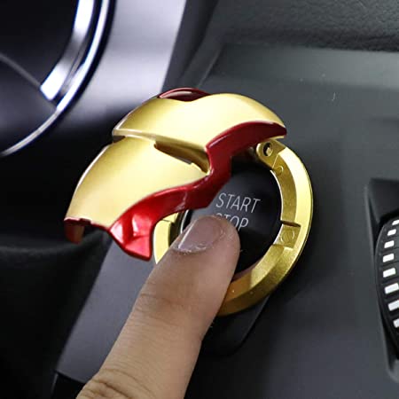 Car Engine Start Stop Switch Lambo Style Button Cover - Golden Red