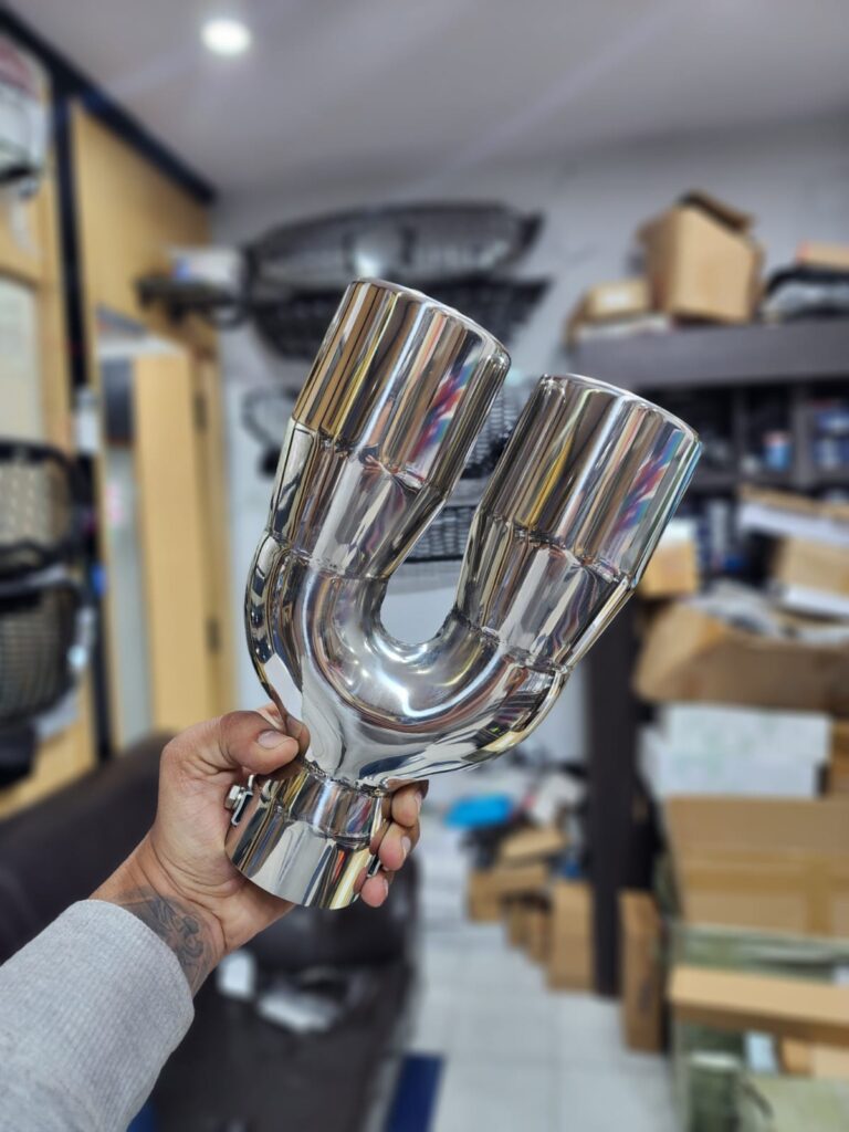 Stainless Steel Round Dual Tip Outlets Exhaust